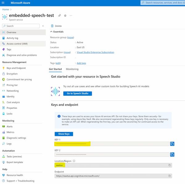 Getting started with Azure's Hybrid and Embedded Text-to-Speech
